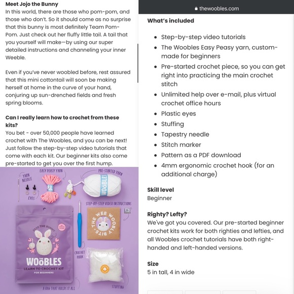 The Woobles | Art | The Woobles Learn To Crochet Kit For Beginners Jojo ...